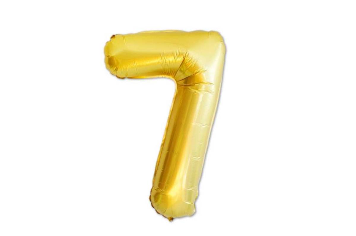 Ballong i gull, tallet 7, 100 cm - Upstairs